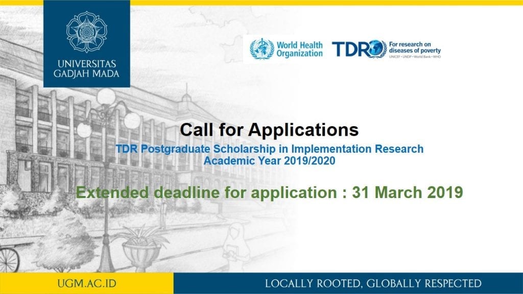 Call for applications TDR Postgraduate Scholarship in Implementation ...
